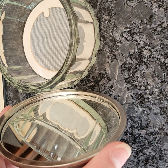 Vintage | Accessories | Vintage Art Deco Glass And Silver Vanity Powder ...